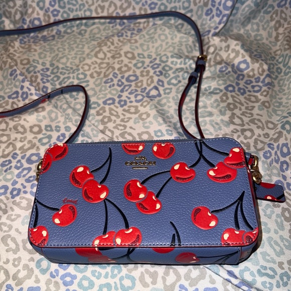 Coach | Bags | Red Blue Coach Cherry Print Kira Crossbody Bag Purse ...